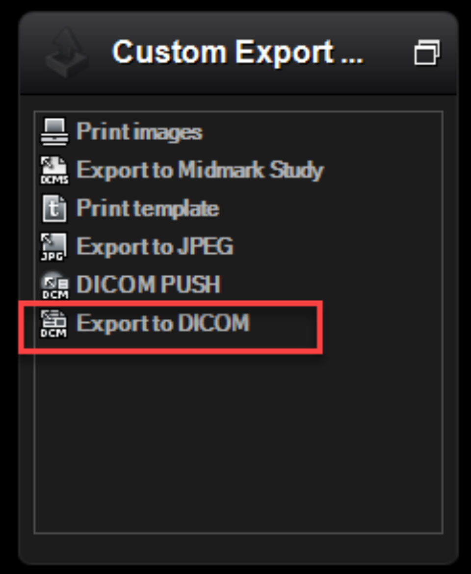 Export DICOM Data from Midmark 3DV